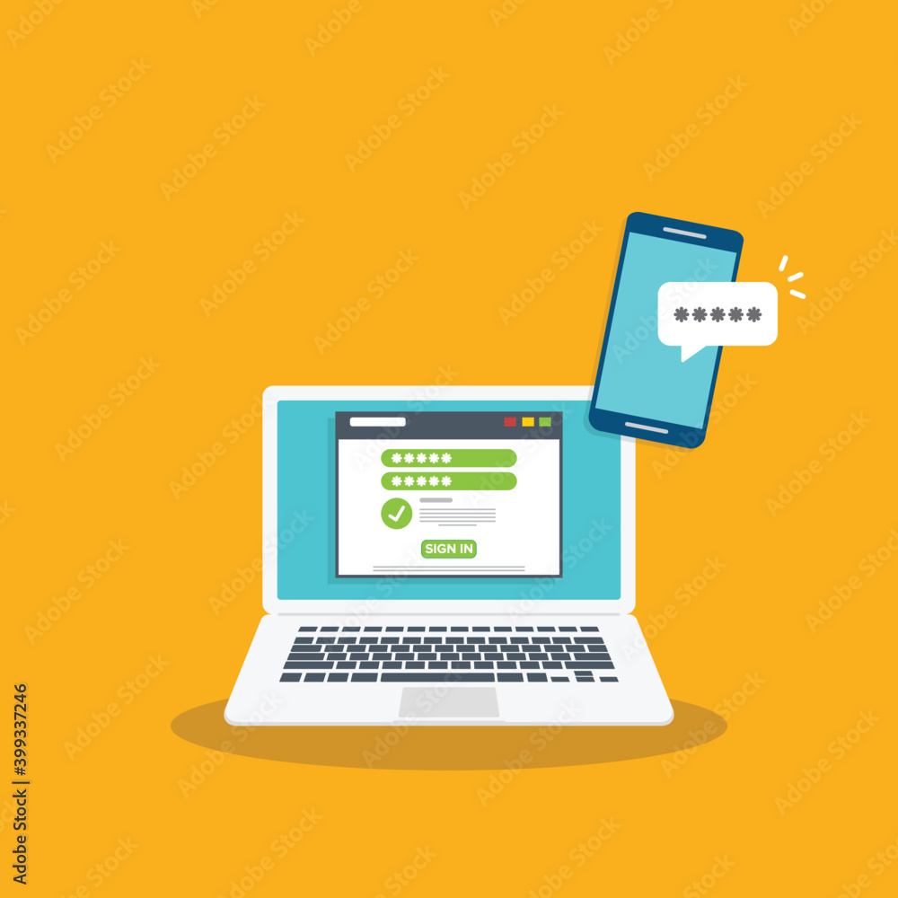Successful web browser Login page on Laptop Screen with password form ...