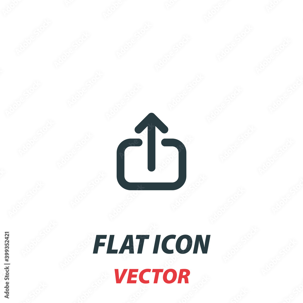 Data Export Share icon in a flat style. Vector illustration pictogram ...