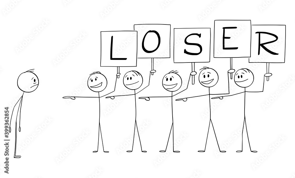 Vector cartoon stick figure illustration of group of men, coworkers ...