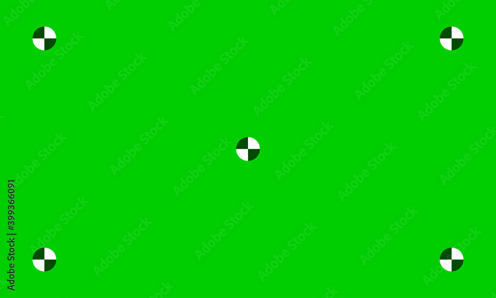 Green chroma key screen background with tracking markers, vector ...