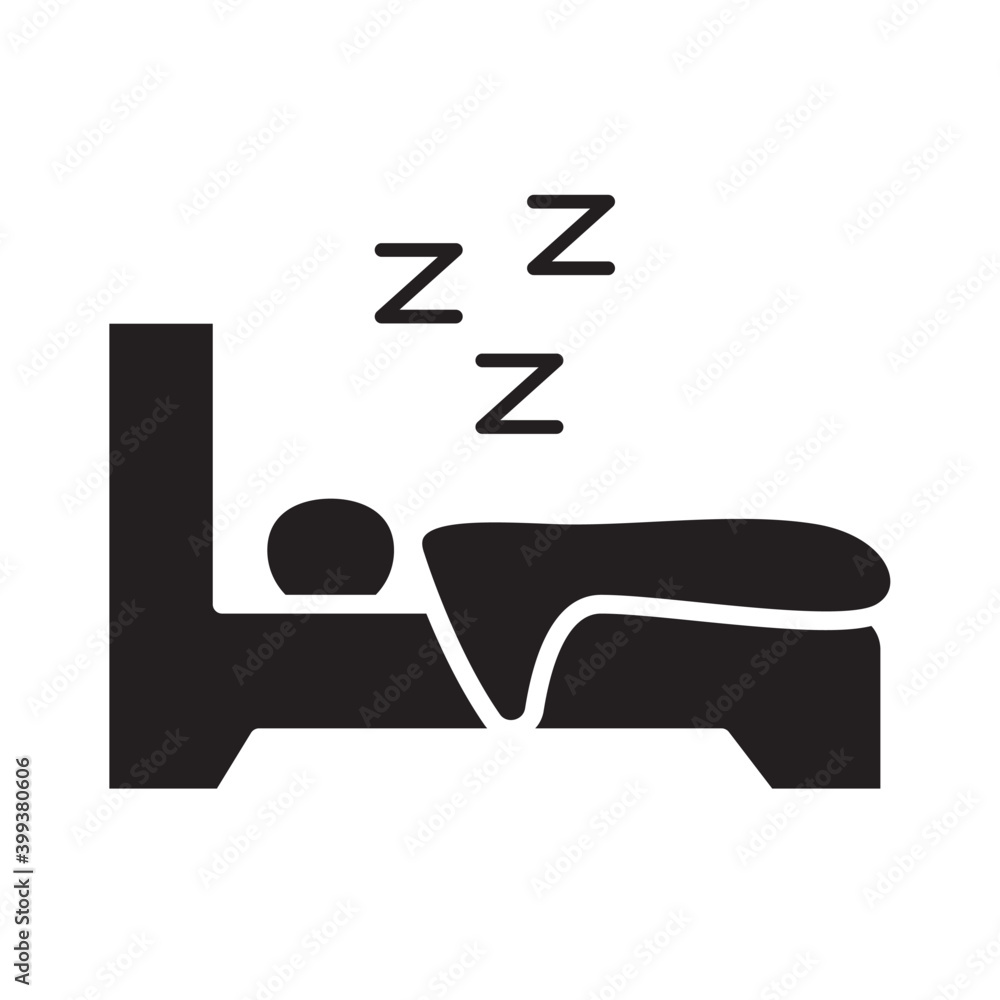avatar figure sleeping in bed with Insomnia z letters silhouette style ...
