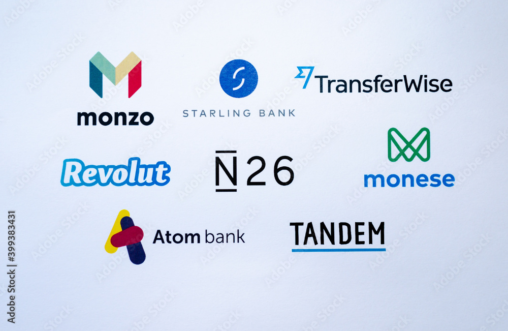 Stock-Foto „Logos of competing fintech companies that represents ...
