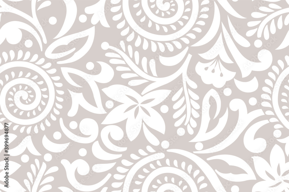 Seamless swirly floral pattern design Stock Vector | Adobe Stock