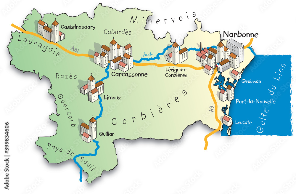 11 Carte du département de l'Aude Stock Vector | Adobe Stock