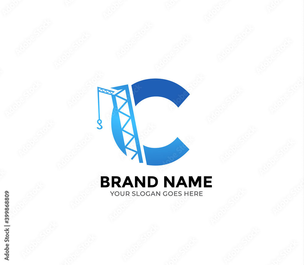 C construction Logo Design Concept Stock Vector | Adobe Stock