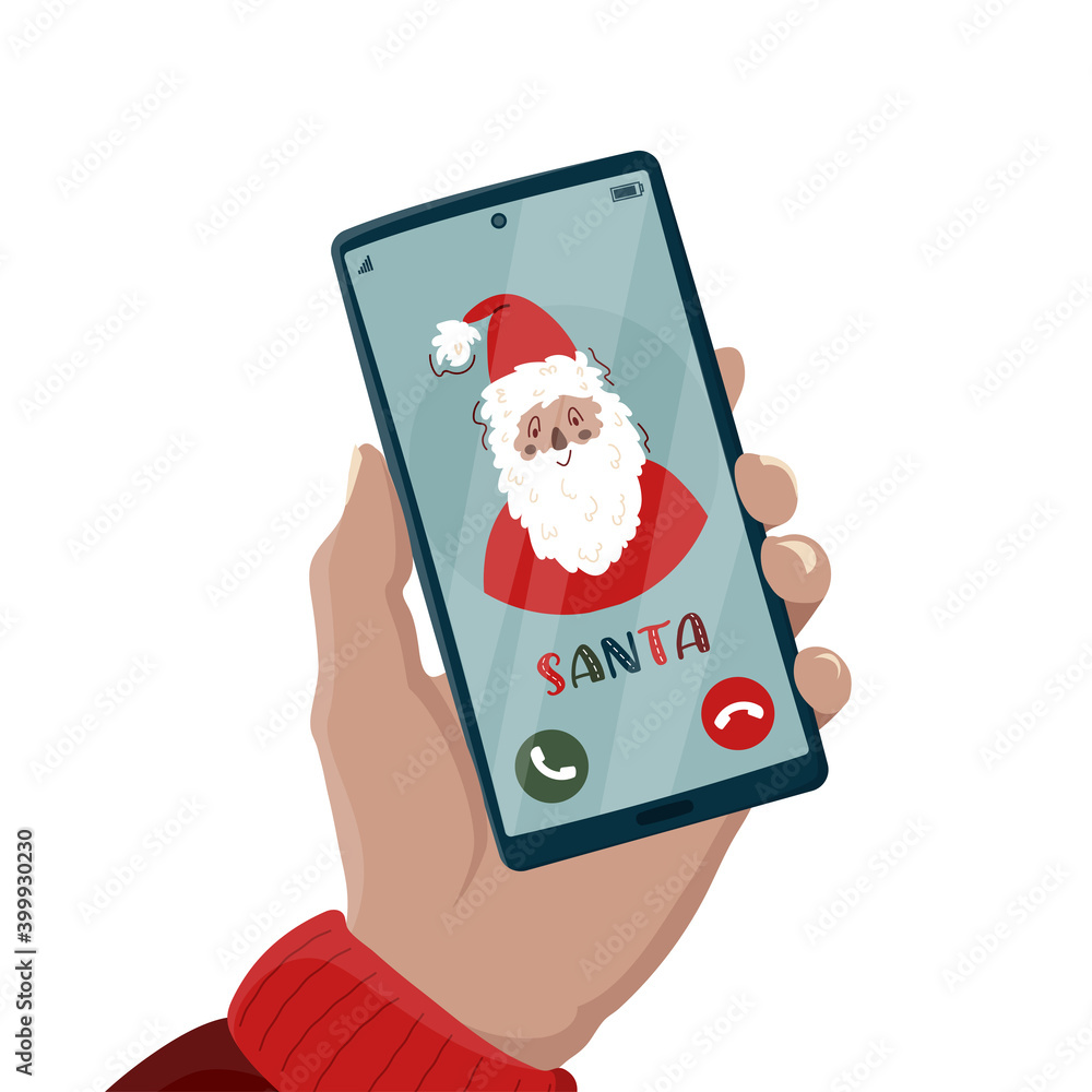 Christmas phone call from Santa Claus with Greeting Xmas and Happy New ...