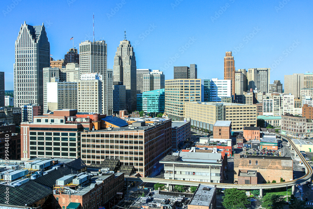 Downtown Detroit Stock Photo | Adobe Stock