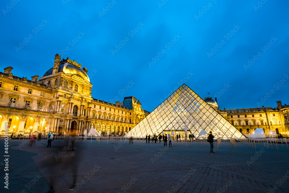Paris, France- circa May, 2017: The Louvre is one of the most famous ...