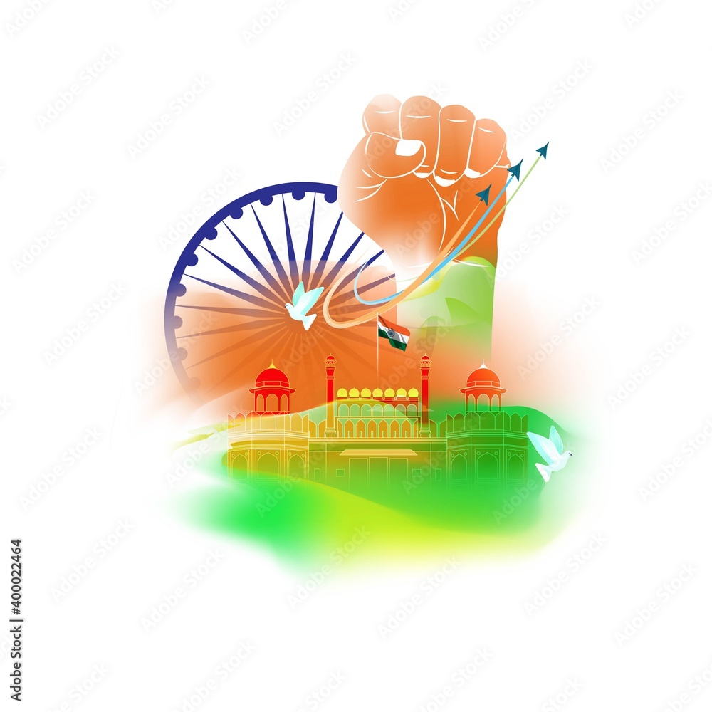 Vector de Stock Vector banner of Happy Republic day concept banner, 26 ...