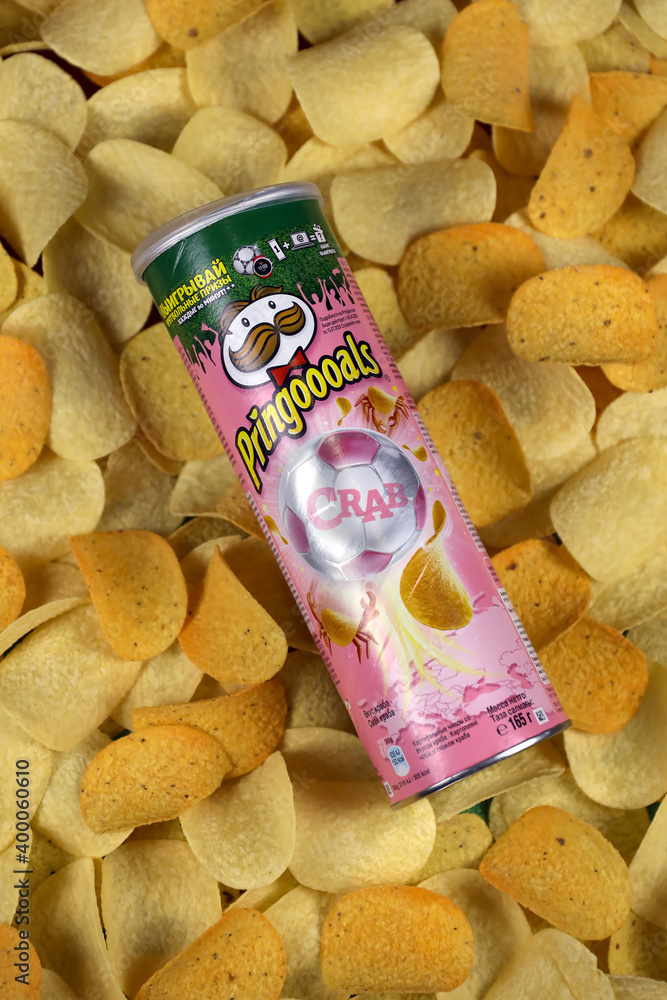 Pringles crab flavour. Cardboard tube can on many Pringles potato chips ...