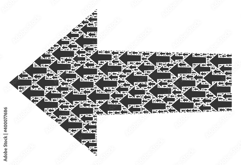 Repeating composition for arrow left. Flat vector arrow left ...