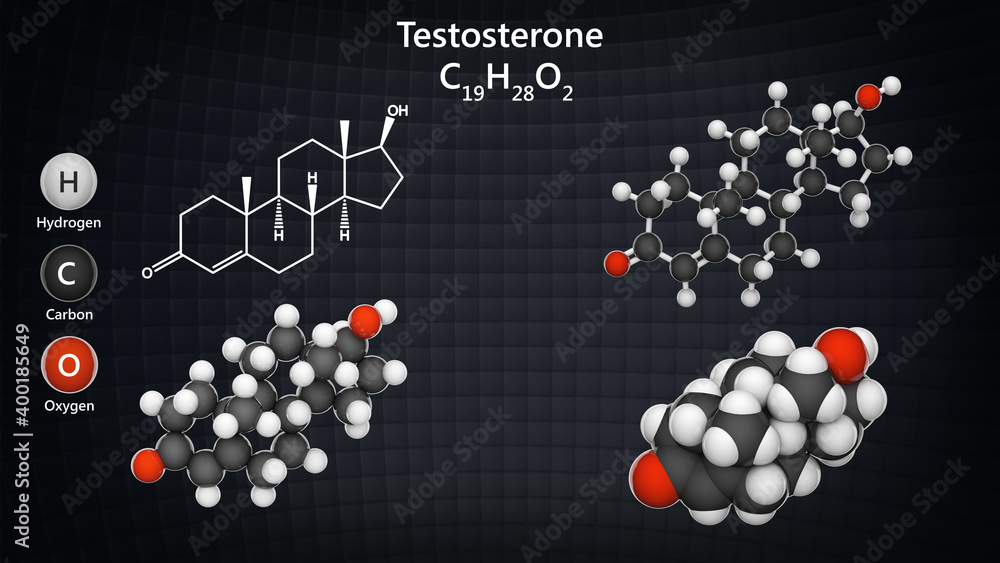 Molecular structure of Testosterone - steroid hormone from the androgen ...