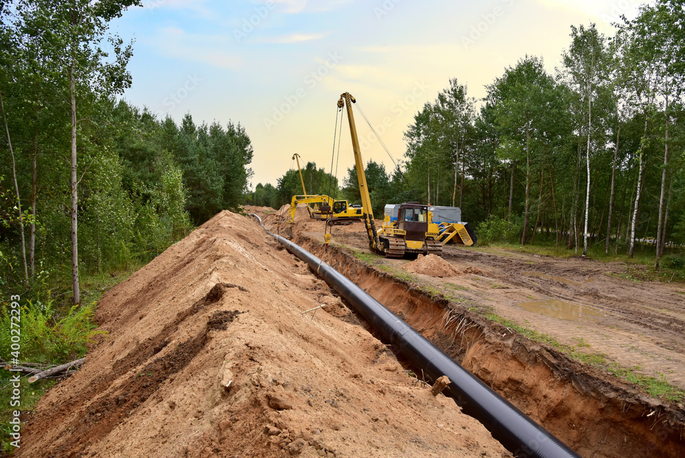 Construction Gas Pipeline Project. Natural Gas and Crude oil ...