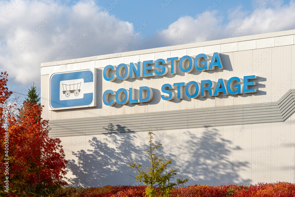 Mississauga, Ontario, Canada- October 23, 2019: Sign of Conestoga Cold ...