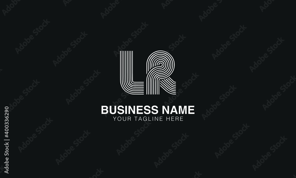 LR L R initial based abstract modern minimal creative logo vector ...
