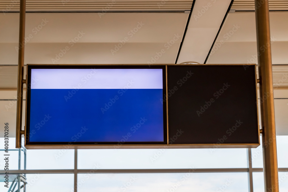 Blue and white timetable for boarding flight Airport Germany. Stock ...