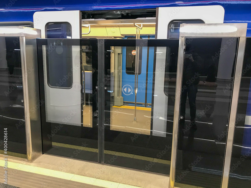 subway with increased security. new metro stations. double security ...