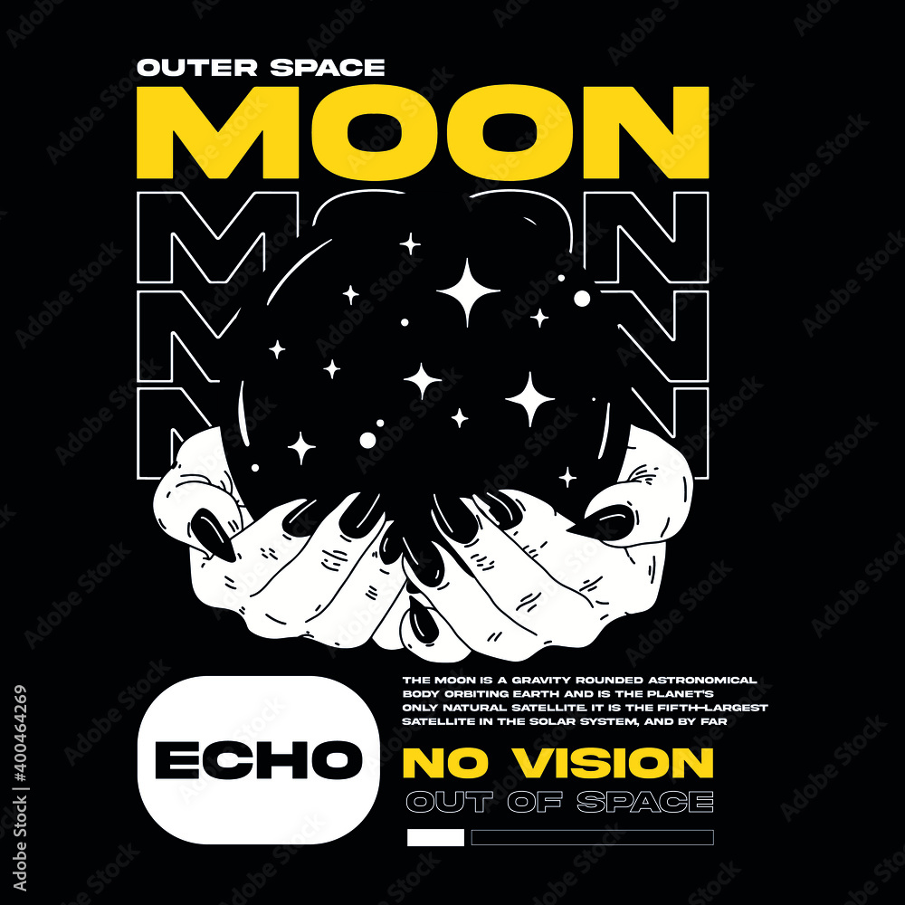 Moon slogan Vector design for t-shirt graphics, banner, fashion prints ...