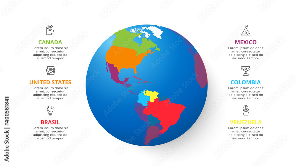 Creative concept for infographics of countries of the world, earth ...