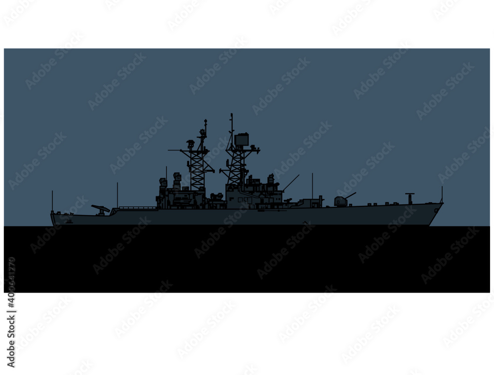 USS Truxtun. CGN 35. US Navy nuclear powered guided missile cruiser ...