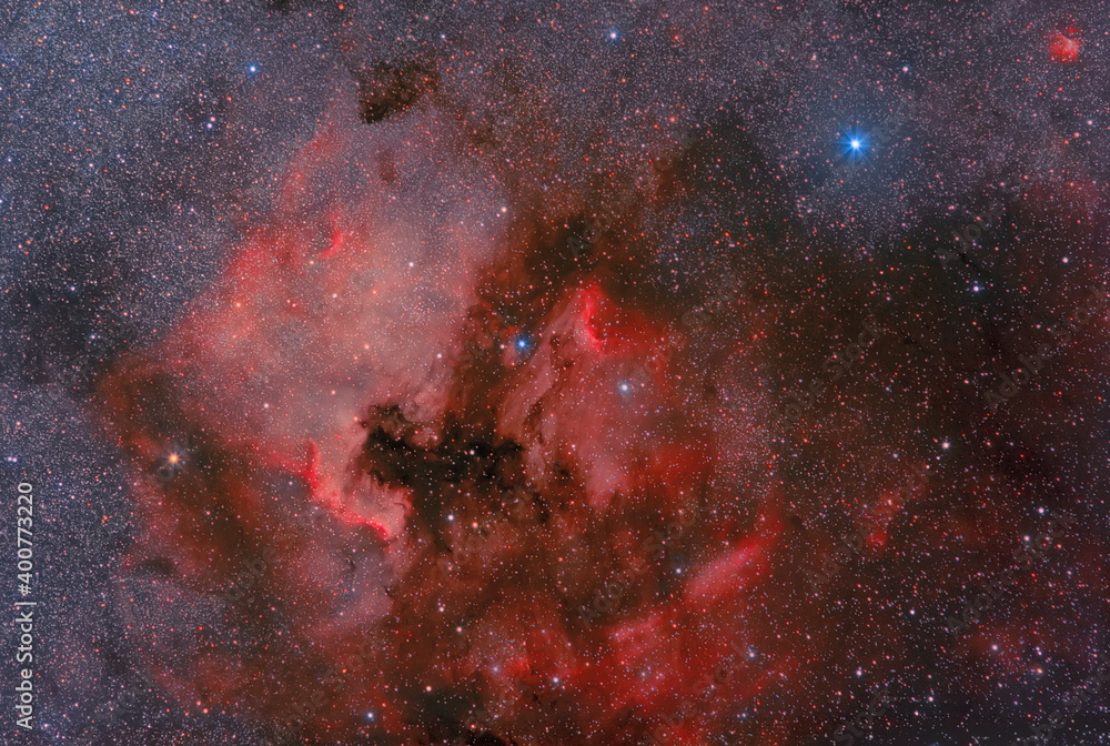 Deep space. Astrophotography of real space through a telescope. Clouds ...