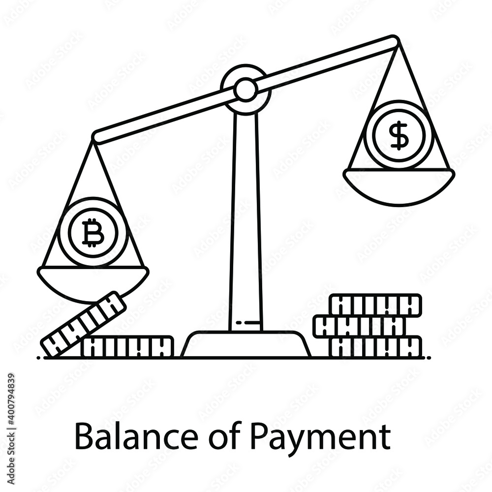 Balance of payment filled outline vector, Stock Vector | Adobe Stock