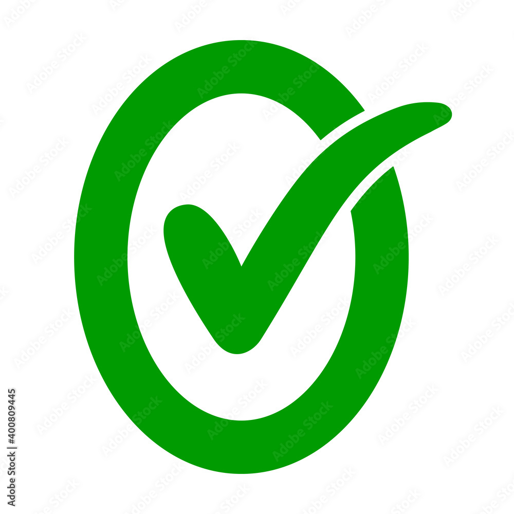 approved ok icon oval letter O with green check mark OK, vector check ...