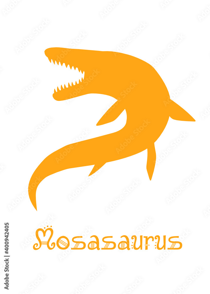 Stock-Vektorgrafik „Mosasaur Dinosaur Vector illustration silhouette ...