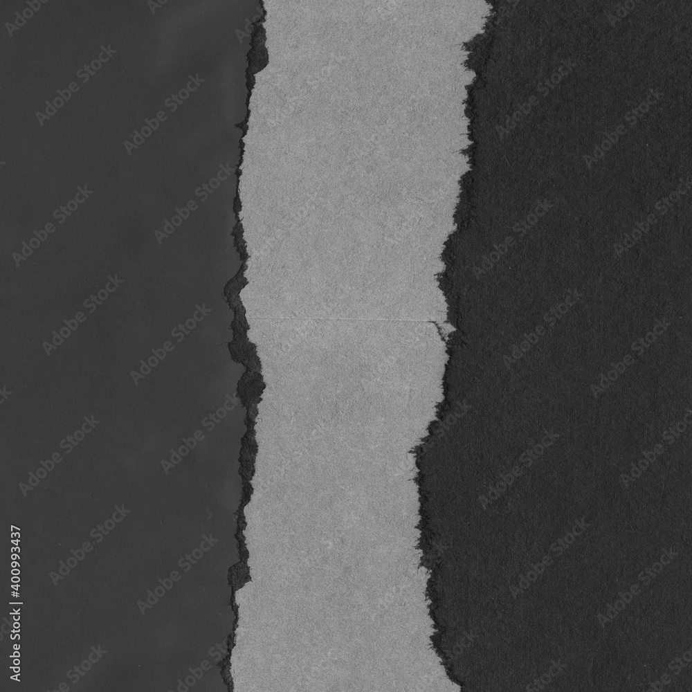 Black torn paper collage close-up. Texture made from various paper and ...