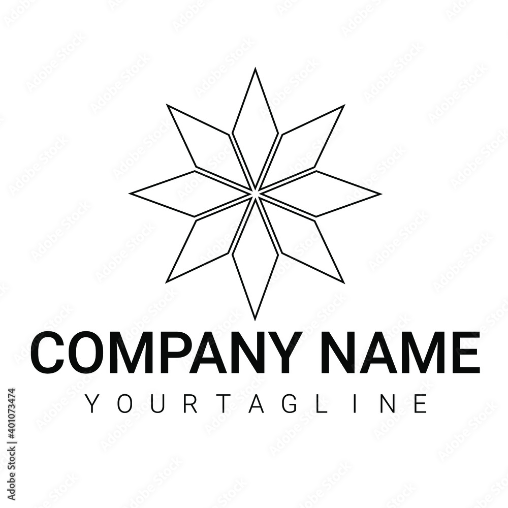 Eight-pointed star logo vector eps png files isolated on white ...