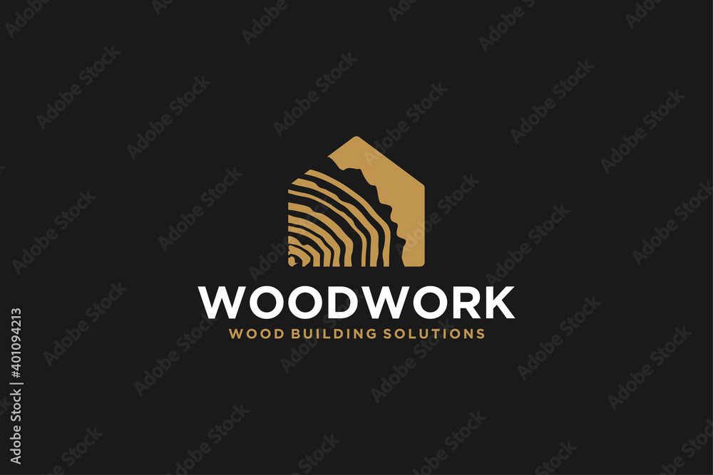 Capenter industry logo design - wood log, timber plank wood, woodwork ...