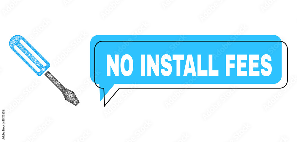 Chat No Install Fees blue bubble frame and crossing mesh screwdriver ...