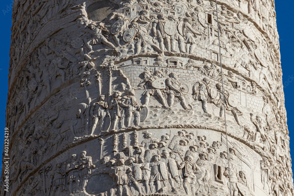 The Column of Trajan is a commemorative monument erected in Rome by ...
