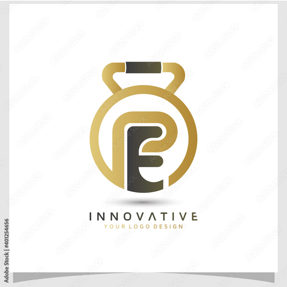 Vector de Stock Letter PE fitness logo design, Gym Logos Design ...