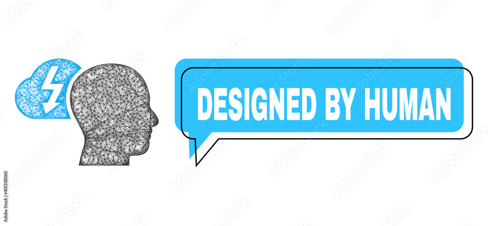 Vector de Stock Speech Designed by Human blue cloud frame and net ...