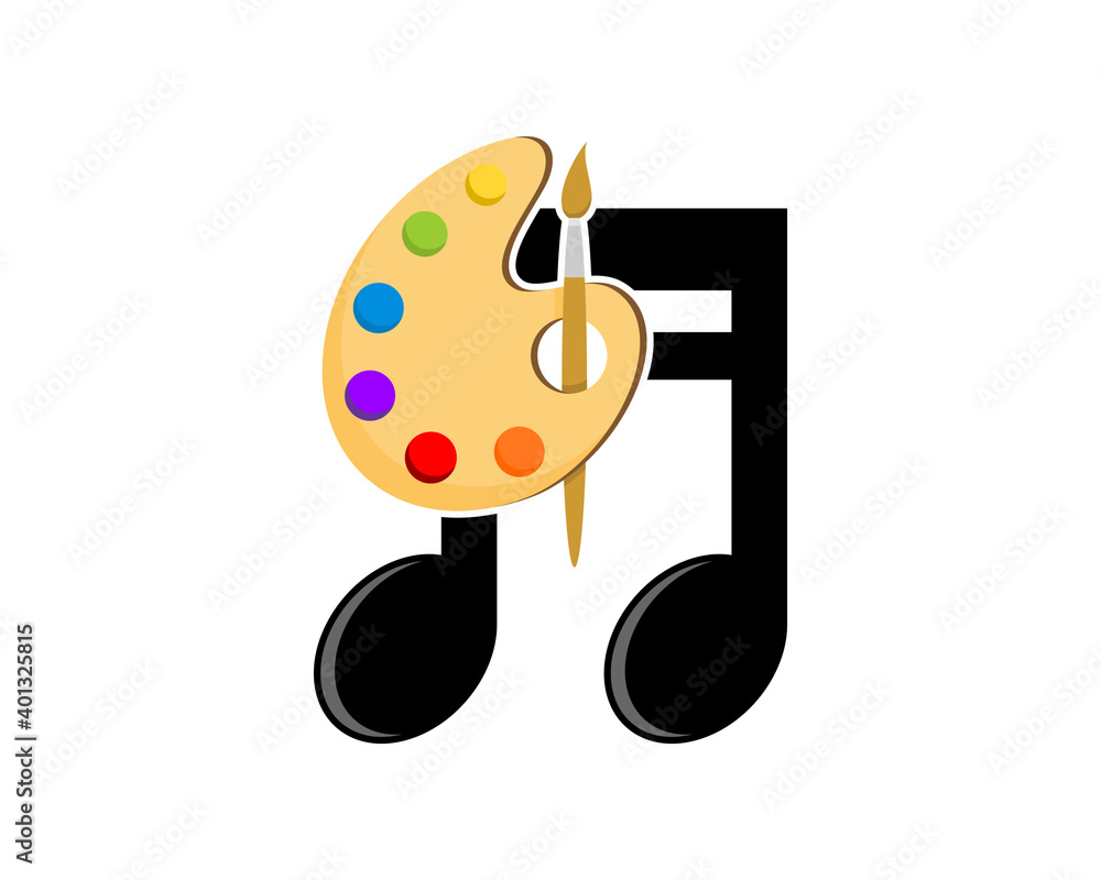 Music note with color palette logo Stock Vector | Adobe Stock