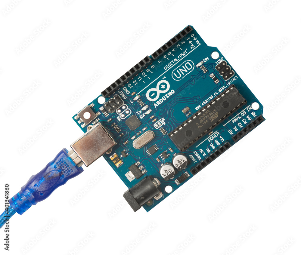 Arduino UNO R3 board on white background Stock Photo | Adobe Stock