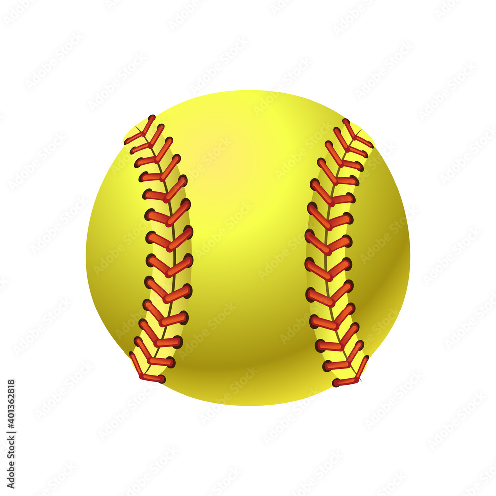 Softball illustration isolated on white background. Sport. Vector ...