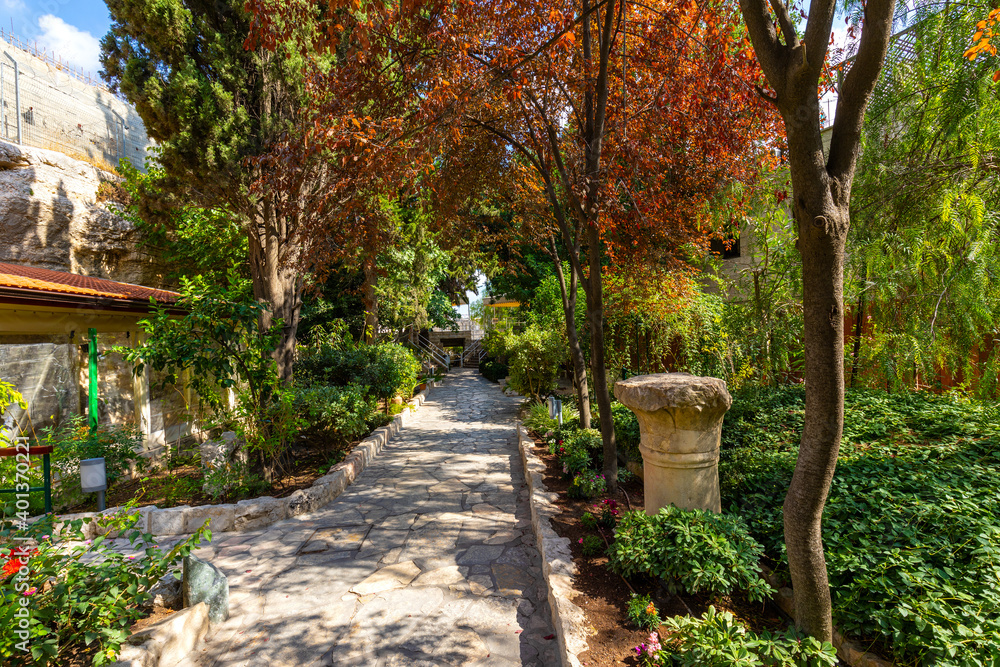Garden Tomb park considered as place of burial and resurrection of ...