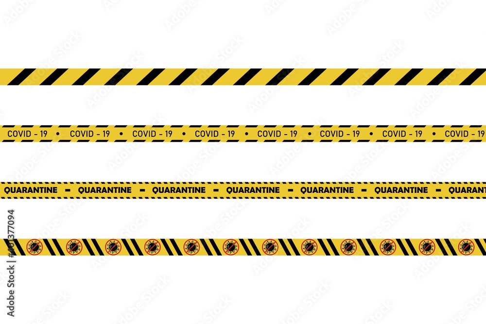 Quarantine sign of biological hazard. Warning of yellow and black ...