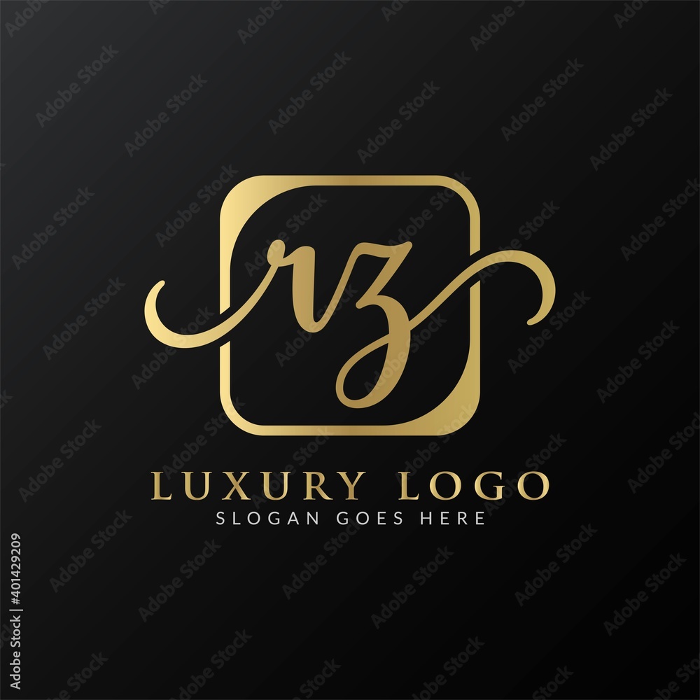Initial rz letter Logo Design Modern Typography Vector Template ...