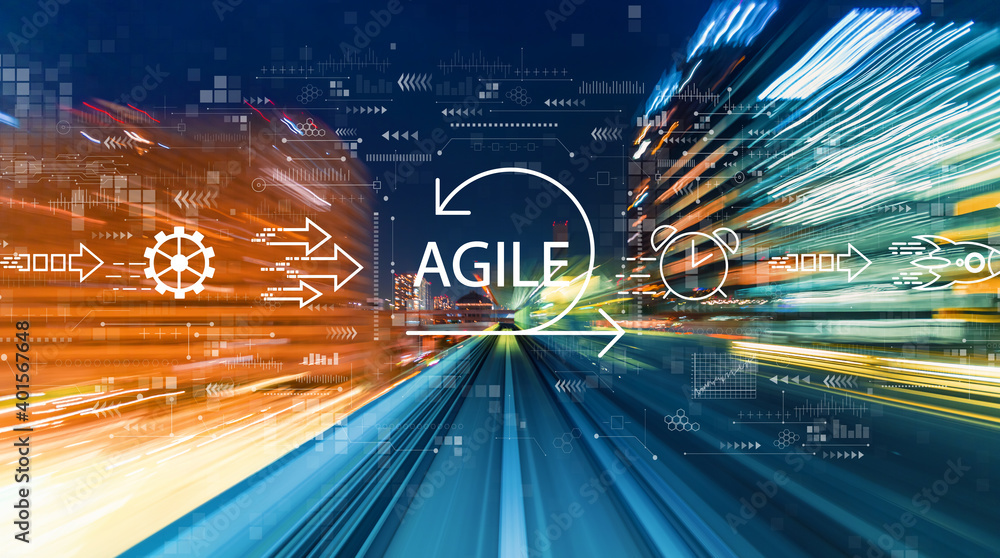 Agile concept with abstract high speed technology motion blur Stock ...