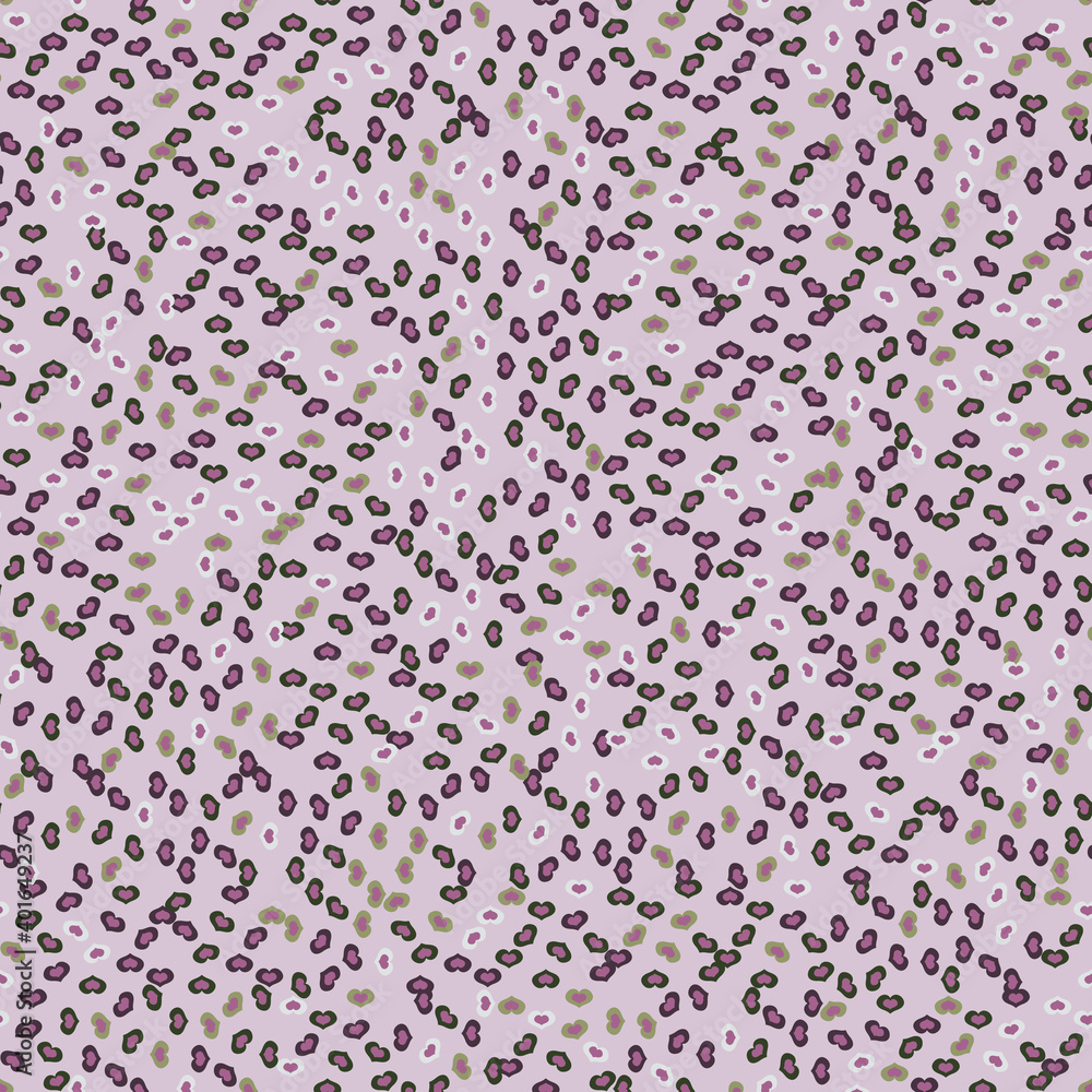 Little hearts leopard print seamless vector pattern. Surface swatch ...