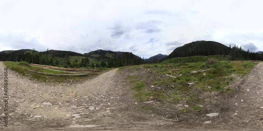 Trail in the valley HDRI Panorama Stock Photo | Adobe Stock