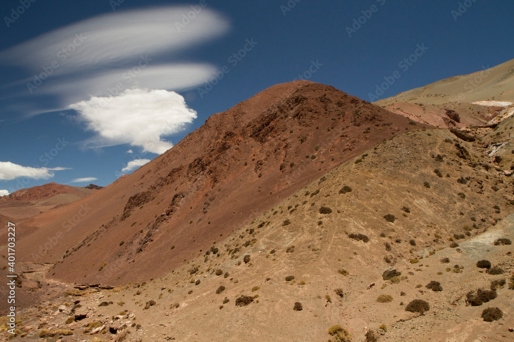 High in the cordillera. View of the Andes mountains beautiful texture ...