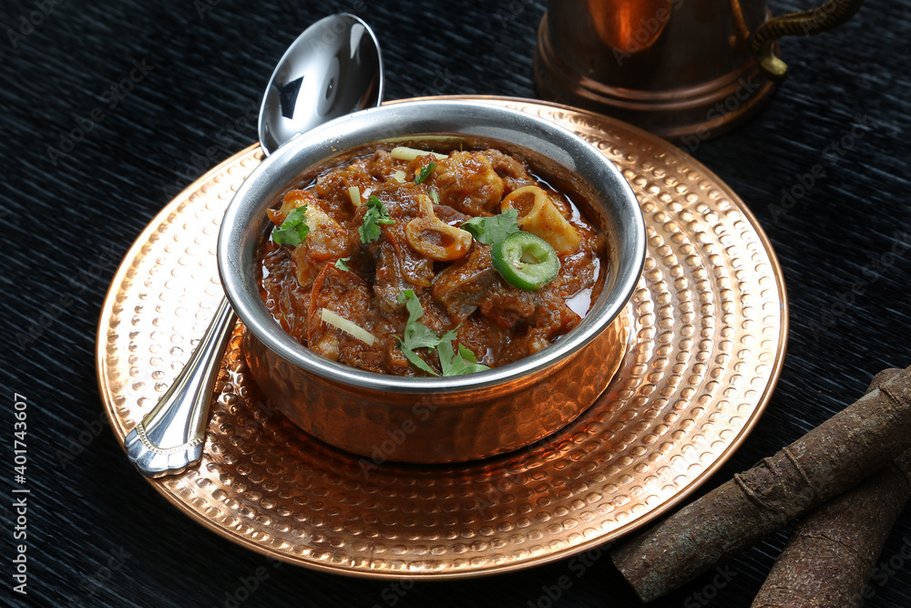 Pakistani famous North Indian curry lamb gosht mutton nirahi karahi ...
