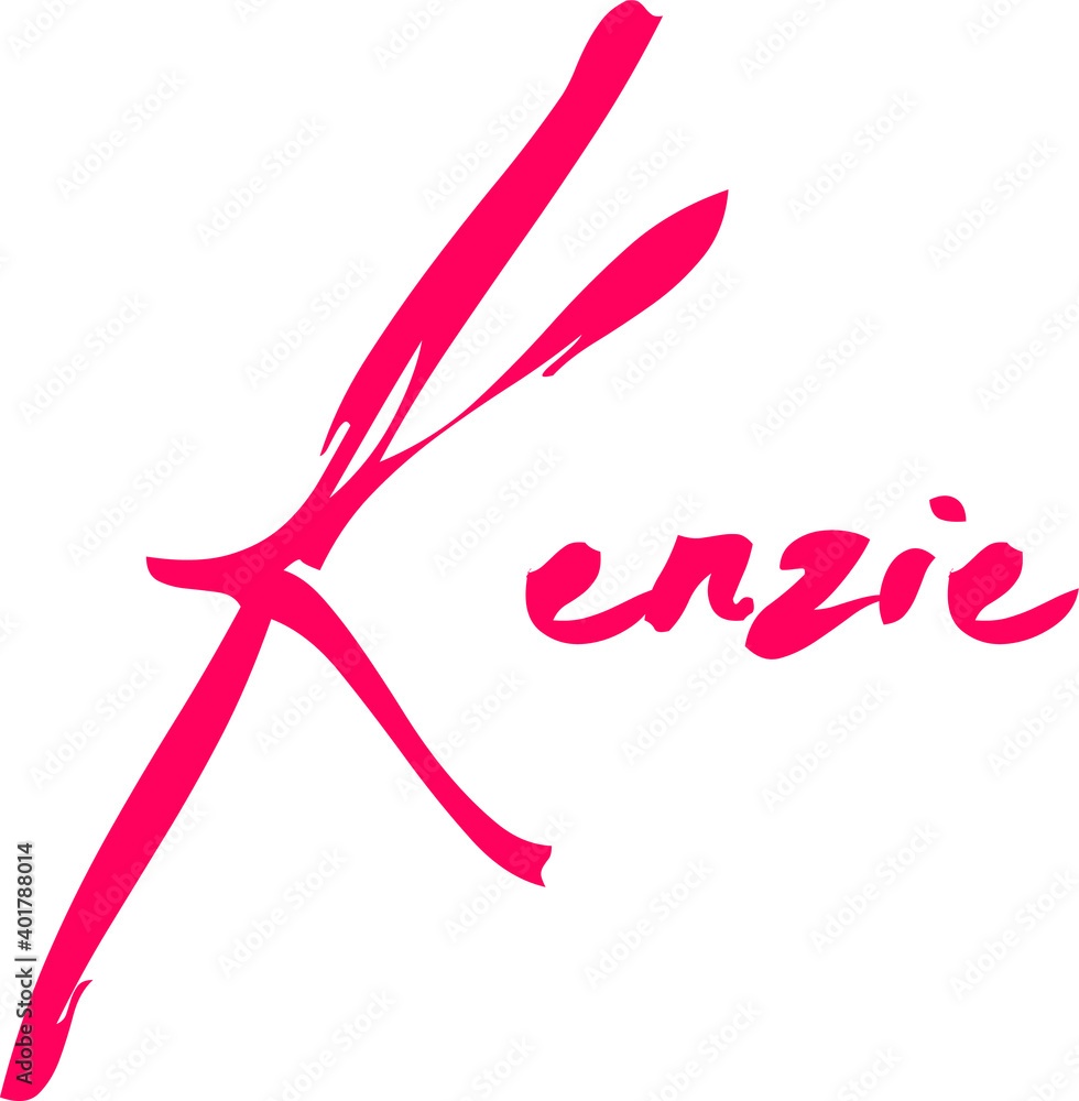 Vector de Stock Female Name "Kenzie "in Beautiful Cursive Calligraphy ...