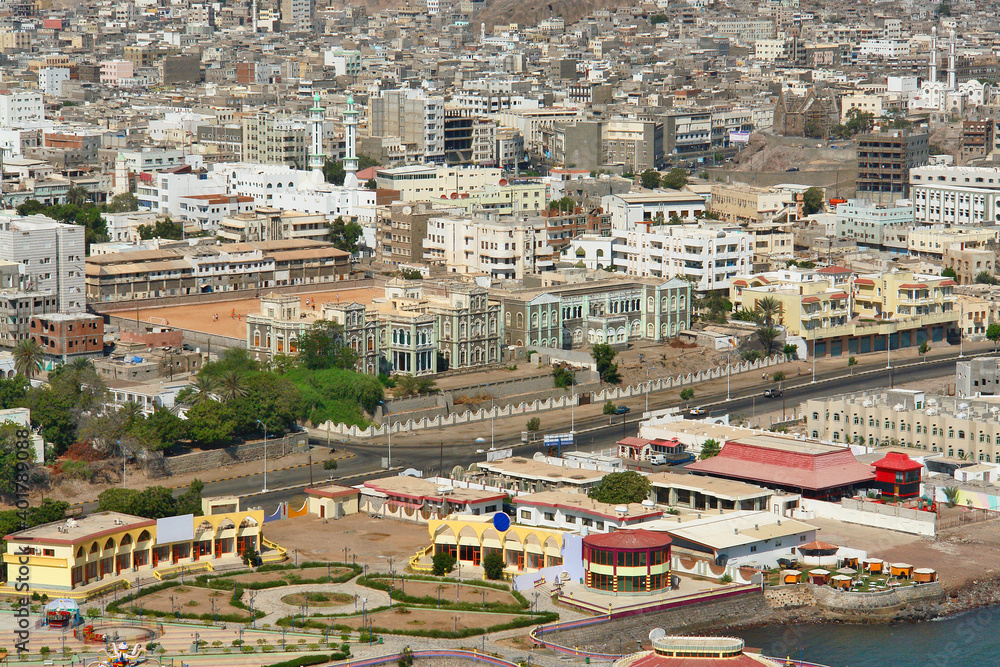 Foto de Stock View of Aden - a port city, located by the eastern ...