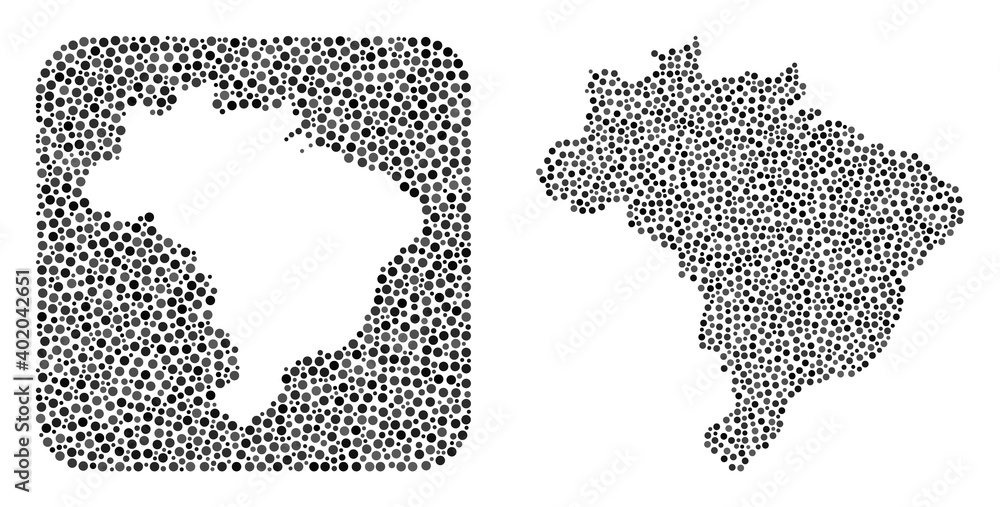 Vector de Stock Map of Brazil mosaic formed with circle points and ...
