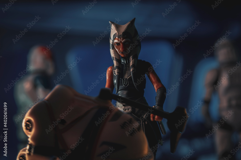 NEW YORK USA, JAN 1 2021: scene from Star Wars the Clone Wars showing ...